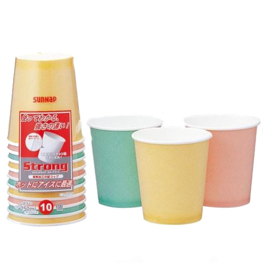 サンナップ（SUNNAP） 紙コップ ストロングカップ 250ml 10個 ペーパー