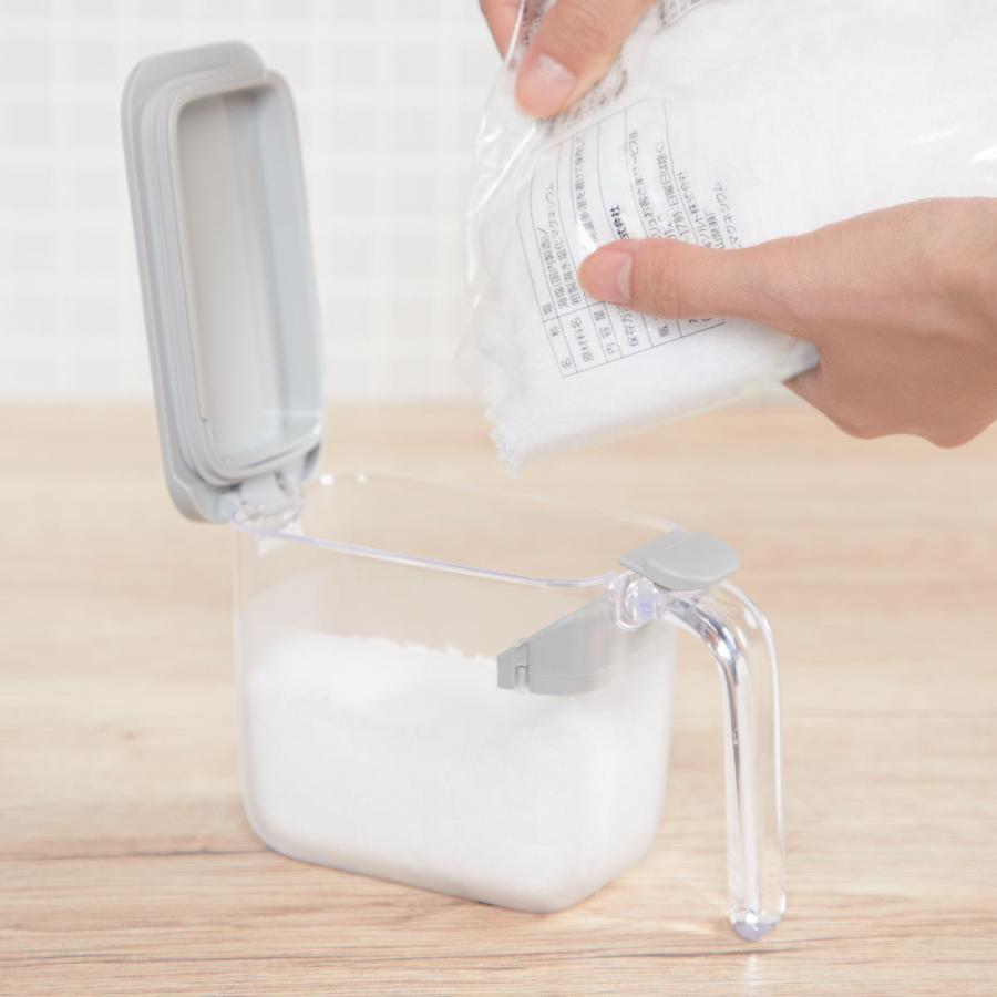 marna マーナ GOODLOCKCONTAINER 調味料ポット 同色2個セット K736 （ グッドロックコンテナ 370ml 調味料入れ 砂糖 塩 密閉 保存 容器 ポット 小さじ1 ...