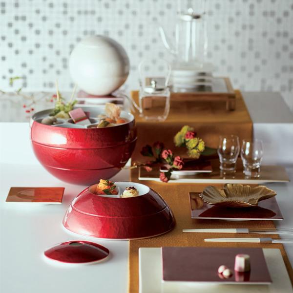 M.STYLE お重 5段 珠型御節五段重 大 URUSHI 漆石 食器 磁器 M.STYLE お重 5段 珠型御節五段重 大 URUSHI 漆石 食器 磁器