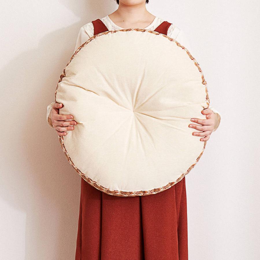 HAGiHARA クッション ラウンドクッション アトレ 直径60cm （ フロアクッション リビングクッション 丸 円形 大きい 座布団 レトロ 昭和レトロ ） : リビングート ヤフー店 ...