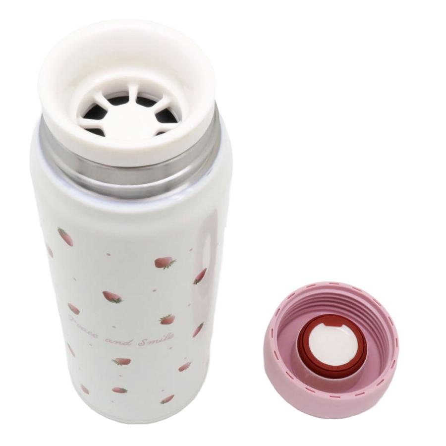 OSK 水筒 480ml 保温 保冷 Peace and Smile マグ （ 直飲み マグボトル ステンレスボトル 保温保冷両用 軽量 女子 イチゴ ） : リビングート ヤフー店 - 通販 ...