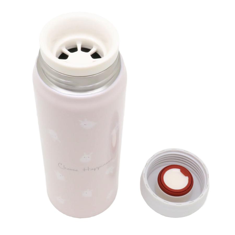 OSK（オーエスケー） 水筒 480ml 保温 保冷 Choose Happiness マグ （ 直飲み マグボトル ステンレスボトル 保温保冷両用 軽量 女子 うさぎ ） : リビングート ...