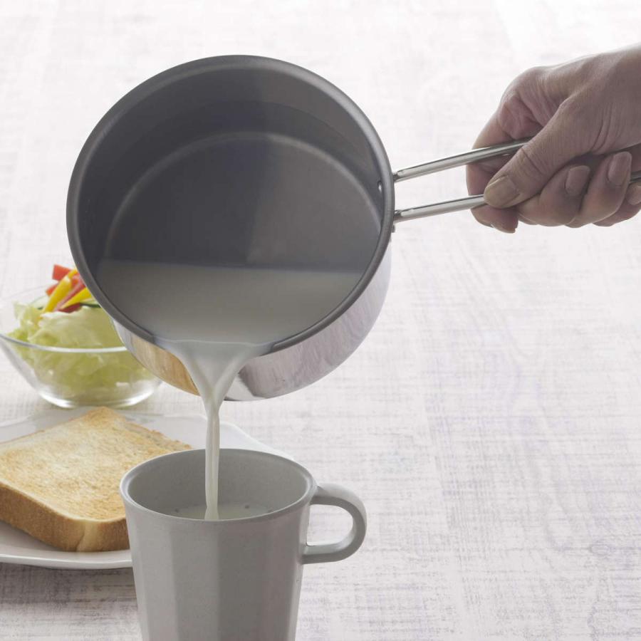 下村企販 片手鍋 14cm IH対応 食洗機で洗えてきれいに注げる鍋 ステンレス製 日本製 （ ガス火対応 食洗機対応 なべ お鍋 片手なべ ふた付き 燕三条 ） : リビングート ヤフー店 ...