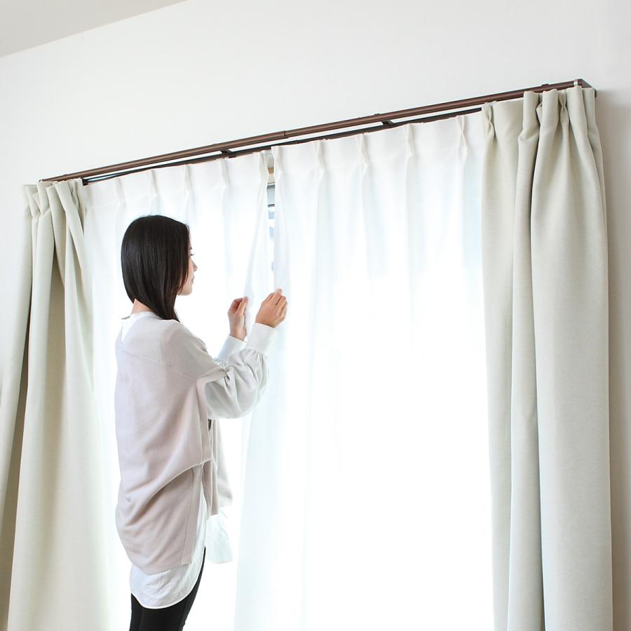 TOSO カーテンレール 伸縮式 ダブル 2m リネア リターンフック 木目タイプ （ デザインレール 伸縮 ダブルレール 木目 静音ランナー リターン仕様 ） : リビングート ヤフー店 ...