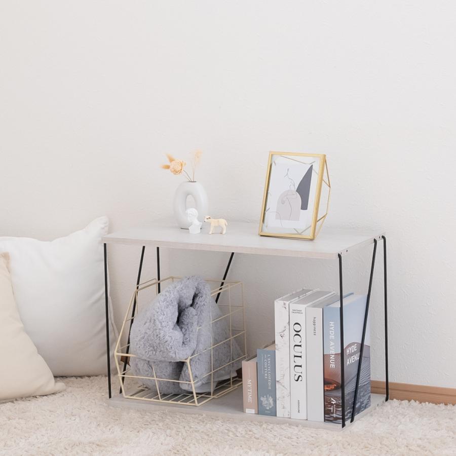 不二貿易 EZBO ワイヤーラック 2段 幅61cm 工具不要 簡単組立 モノトーン （ イジボ ラック オープンラック ネジ不使用 シンプル 棚 収納 ディスプレイ 飾り棚 A4 ...