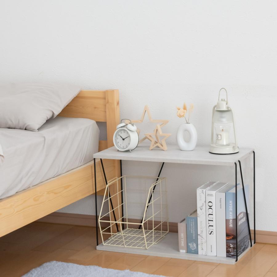 不二貿易 EZBO ワイヤーラック 2段 幅61cm 工具不要 簡単組立 モノトーン （ イジボ ラック オープンラック ネジ不使用 シンプル 棚 収納 ディスプレイ 飾り棚 A4 ...