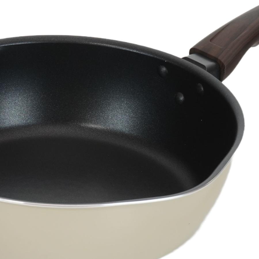 和平フレイズ フライパン 深型 22cm IH対応 ディアエクリュ （ ガス火対応 オール熱源対応 深型フライパン 炒め鍋 金属ヘラOK ダイヤモンドコーティング 軽い ） : リビングート ...