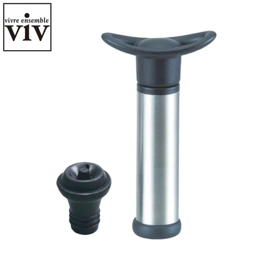 WORLD CREATE ボトルストッパー バキュームポンプ&ストッパー viv （ ヴィヴ バキュームポンプ ワイン保存 酸化防止 密閉保存 保存栓 ワイン用キャップ ） : リビングート ...