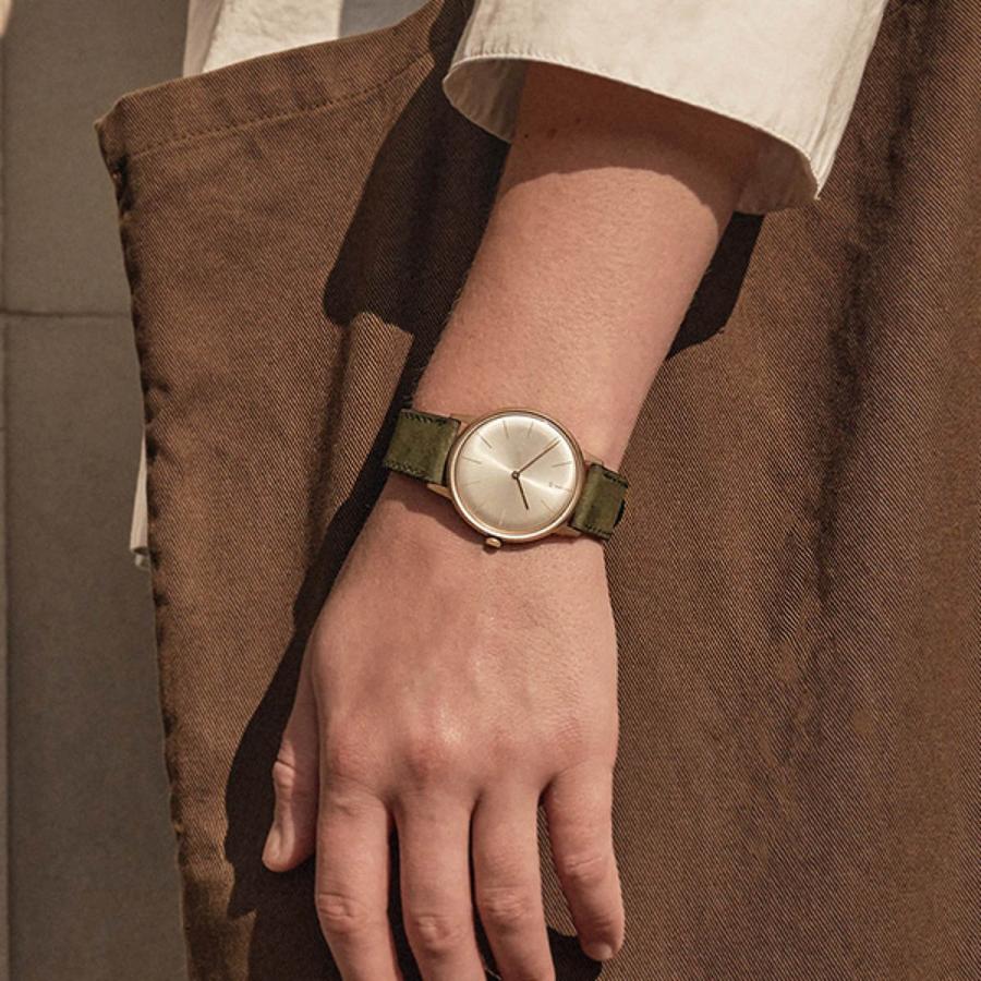 INSTRMNT DRESS WATCH 36MM GOLD / OLIVE NUBUCK LEATHER （ 腕時計 時計 レディース ...
