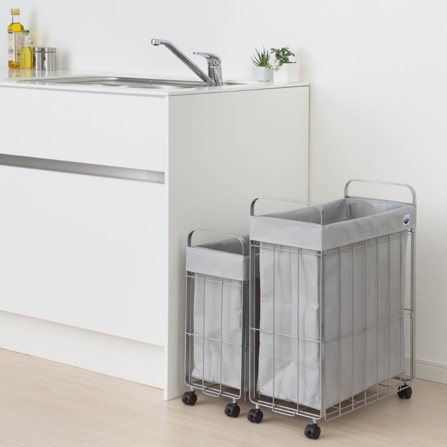 SANKA（家具、インテリア） ランドリーバスケット 折りたたみ サンバッサ S＆W ワイヤーバスケット 45L （ バスケット ランドリー 洗濯 脱衣かご 隙間収納 隙間 洗面所 洗濯機横 ...