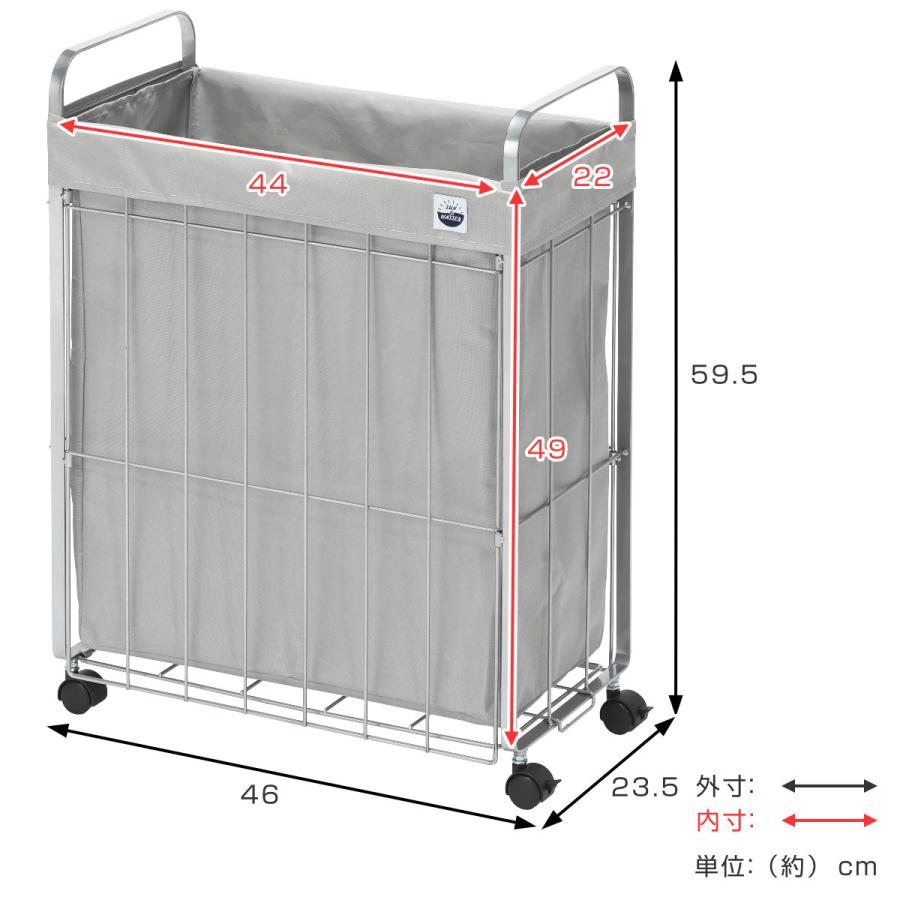 SANKA（家具、インテリア） ランドリーバスケット 折りたたみ サンバッサ S＆W ワイヤーバスケット 45L （ バスケット ランドリー 洗濯 脱衣かご 隙間収納 隙間 洗面所 洗濯機横 ...