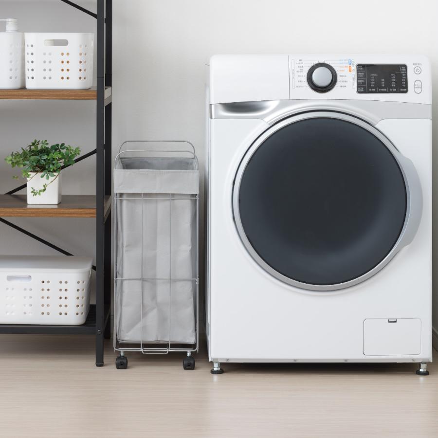 SANKA（家具、インテリア） ランドリーバスケット 折りたたみ サンバッサ S＆W ワイヤーバスケット 45L （ バスケット ランドリー 洗濯 脱衣かご 隙間収納 隙間 洗面所 洗濯機横 ...