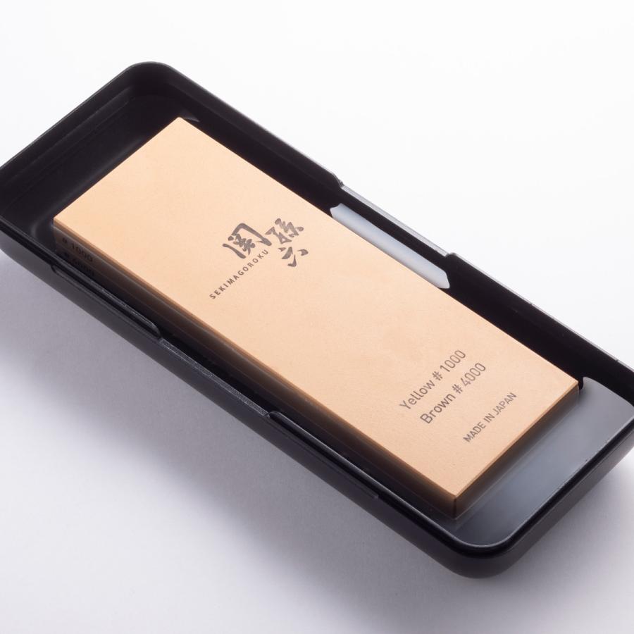 関孫六 砥石 両面 #1000 #4000 包丁研ぎ コンビ砥石 （ 研ぎ石 中砥石