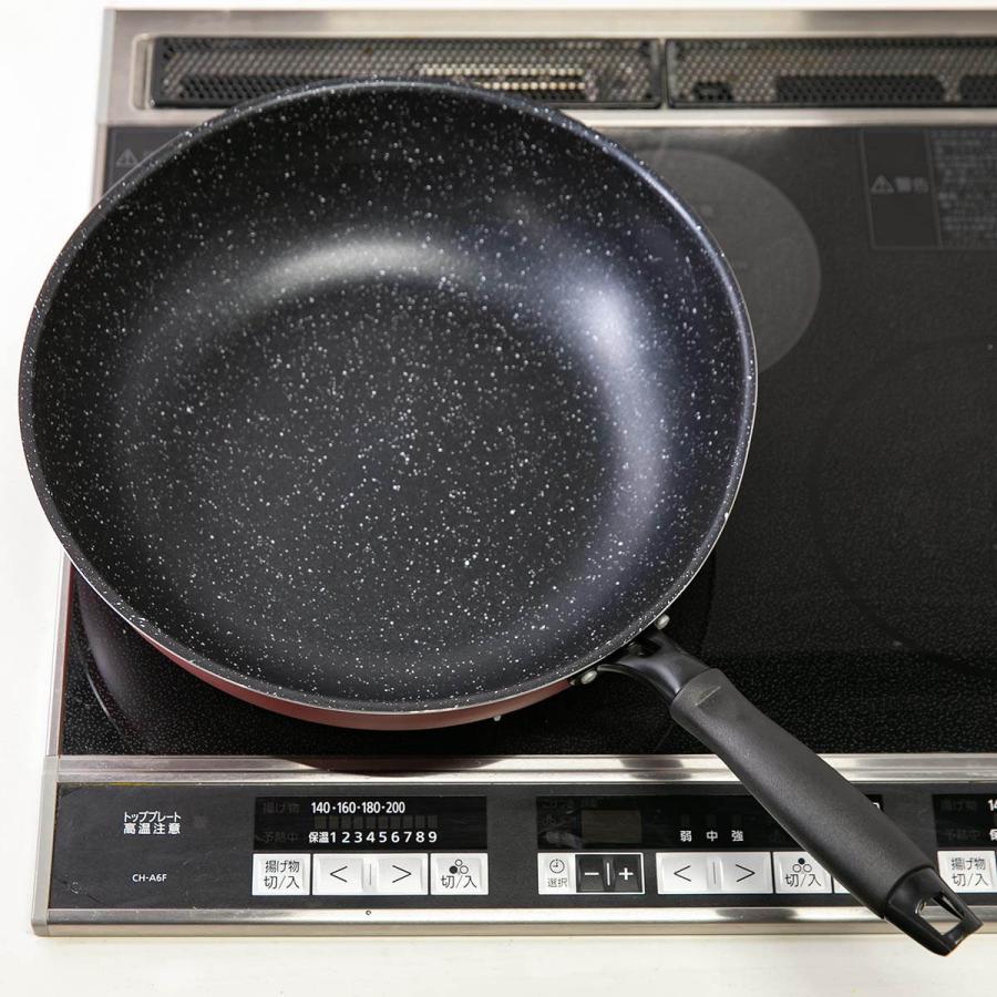 いため鍋 32cm IH対応 マーブル 大きないため鍋 （ ガス火対応 フライパン 炒め鍋 深型 ふっ素加工 フッ素加工 軽い ） : リビングート ヤフー店 - 通販 - Yahoo!ショッピング