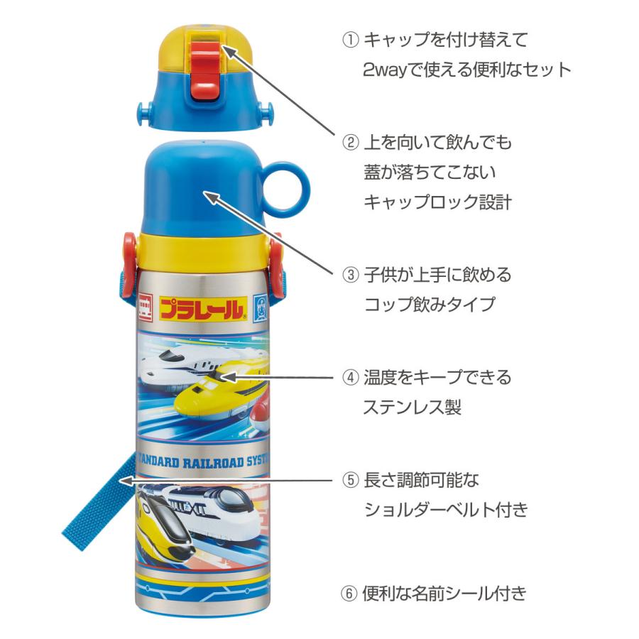スケーター 水筒 580ml 超軽量2WAYステンボトル 保温 保冷 プラレール24 （ プラレール ステンレスボトル 直飲み コップ コップ飲み ワンプッシュ 超軽量 ） : リビングート ...