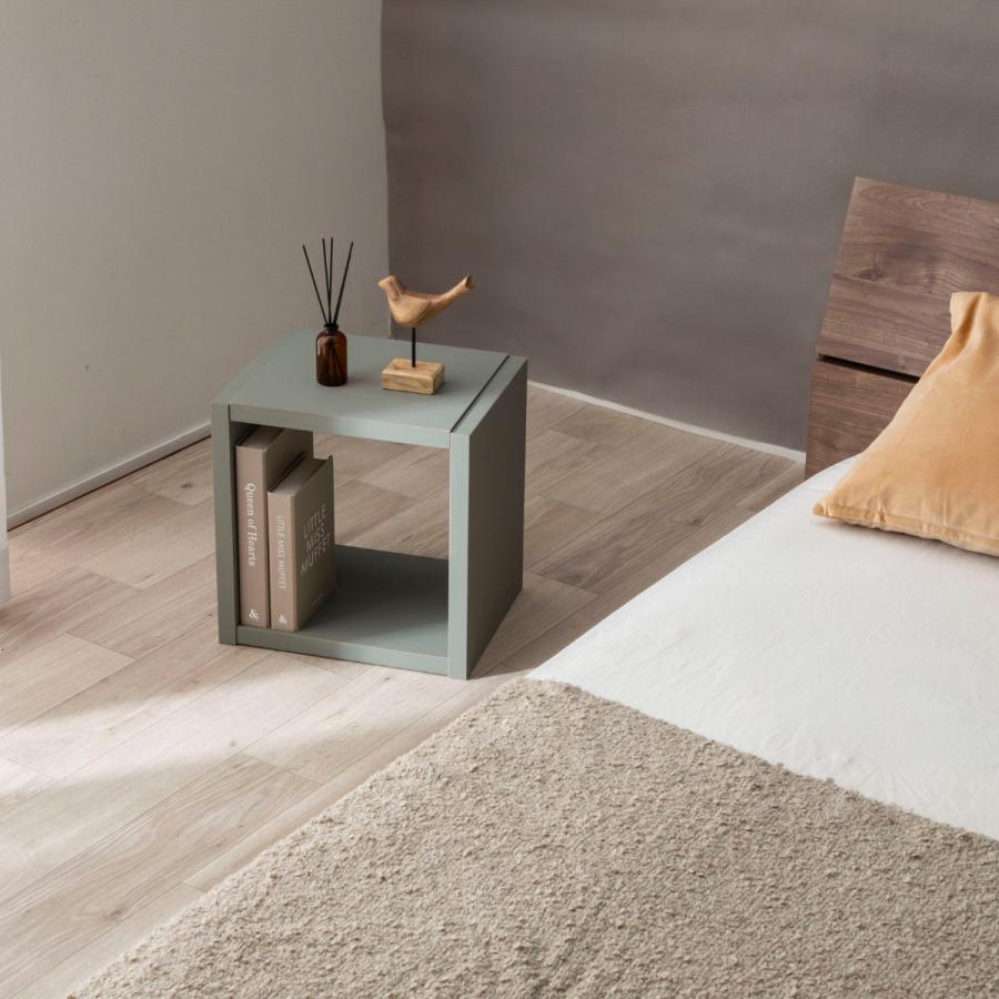 ナイトテーブル 高さ35.3cm Apel コロロ 廃材再利用 日本製 （ サイドテーブル ソファ ベッド 横 テーブル キューブ 四角 ...