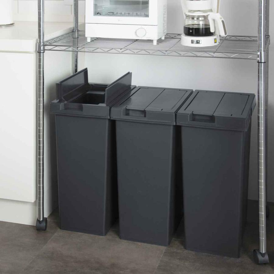 ゴミ箱 45L 同色2個セット ユニード フリップオープン プラスチック （ ごみ箱 45リットル 両開き 棚下OK キッチン ふた付き スリム 分別 日本製 ） : リビングート ヤフー店 ...