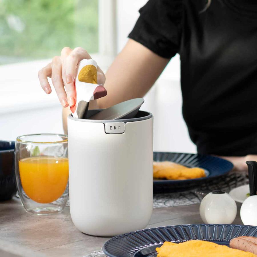 EKO ゴミ箱 1.5L テーブルトップカン ステンレス （ イーケーオー ごみ箱 1.5リットル 卓上 コンパクト ミニ 丈夫 ふた付き スイング式 ） : リビングート ヤフー店 - 通販 ...
