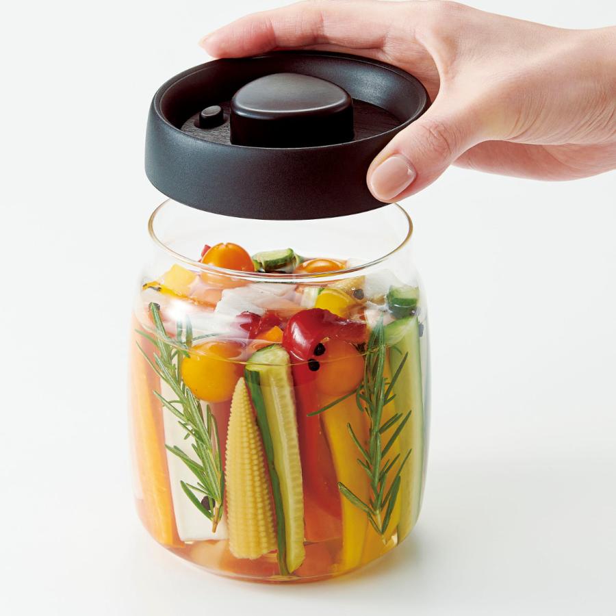 COGIT 保存容器 800ml 押すだけ真空調理ポット （ ガラス 密閉 真空 キャニスター 保存ポット 真空調理 保存 ） : リビングート ヤフー店 - 通販 - Yahoo!ショッピング