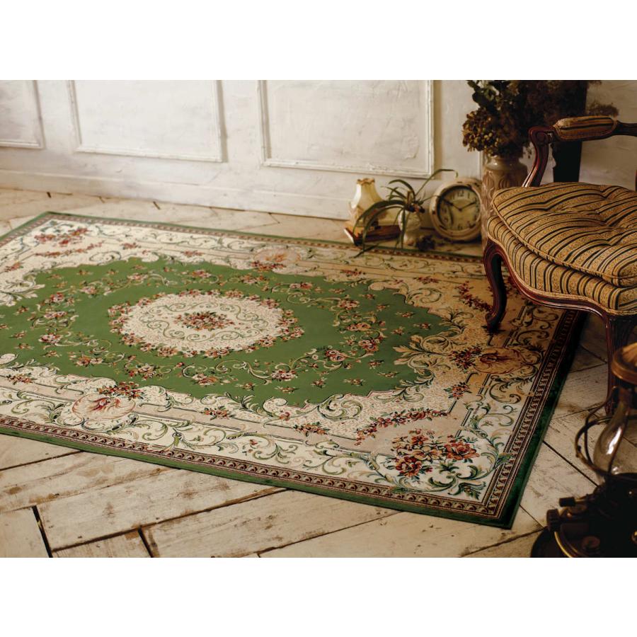 MORIYOSHI ラグ モケット織り パレス 195×250cm ホットカーペット・床暖房対応 メダリオン柄 （ 絨毯 マット ラグマット 長方形 床暖房対応 アンティーク調 ） : リビン ...