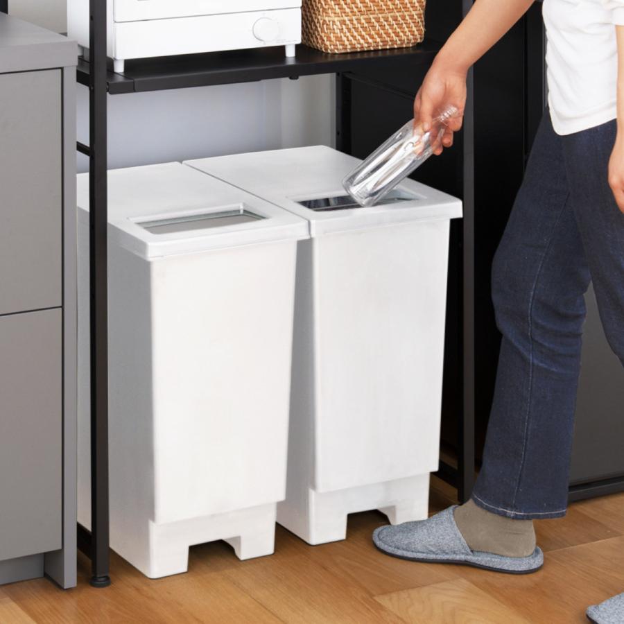 TONBO（新輝合成） ゴミ箱 45L ユニード プッシュ＆オープンペール （ ごみ箱 45リットル プッシュ 小窓 キッチン シンプル ふた付き 分別 45 ） : リビングート ヤフー店 ...