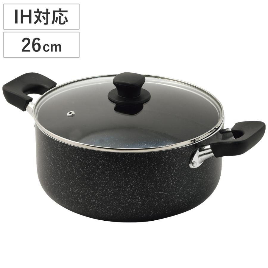 パール金属 両手鍋 26cm 深型 IH対応 ママディナー 大型鍋 （ ガス火対応 オール熱源対応 鍋 両手なべ 金属ヘラOK ふっ素加工 フッ素加工 ） : リビングート ヤフー店 - 通販 ...