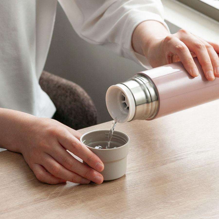 Reach Will 水筒 480ml おでかけマグ ボトルホルダー付 （ 保温 保冷 直飲み コップ付 2way ストラップ付 ステンレス マグボトル おしゃれ ） : リビングート ヤフー ...