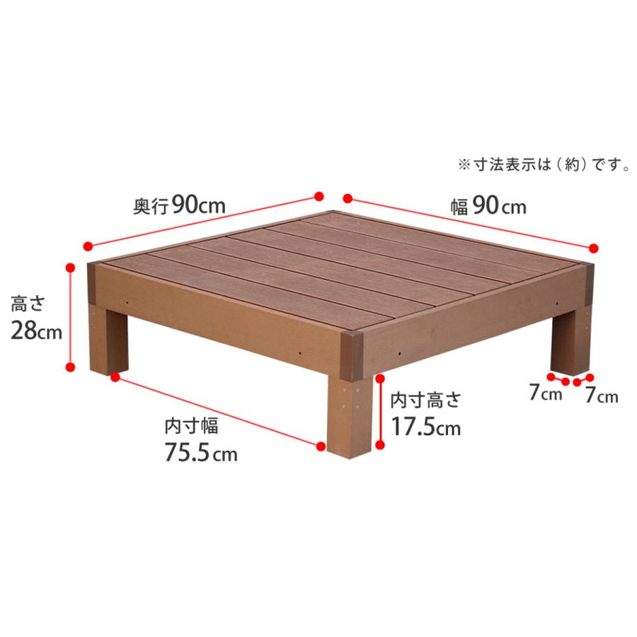 人工木ウッドデッキ ecofeel エコフィール 8台 2坪 （ ガーデンデッキ 人工木デッキ 人工木 DIY 縁台 ぬれ縁 90×90cm ） : リビングート ヤフー店 - 通販 ...