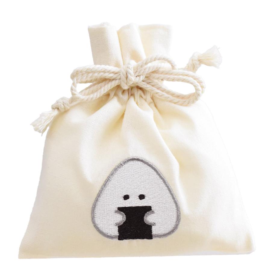 巾着 ポーチ ぎゅっとおにぎりさん 刺繍 ミニ巾着 布製 ( 巾着 巾着 ポーチ ぎゅっとおにぎりさん 刺繍 ミニ巾着 布製 ( 巾着