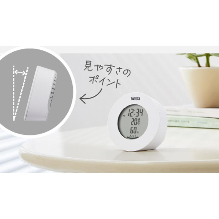 TANITA タニタ デジタル 温湿度計 丸型 マグネット 置き型 （ 温湿計 温度計 湿度計 最高 最低 時計付き 電池式 壁掛け 置き掛け ...