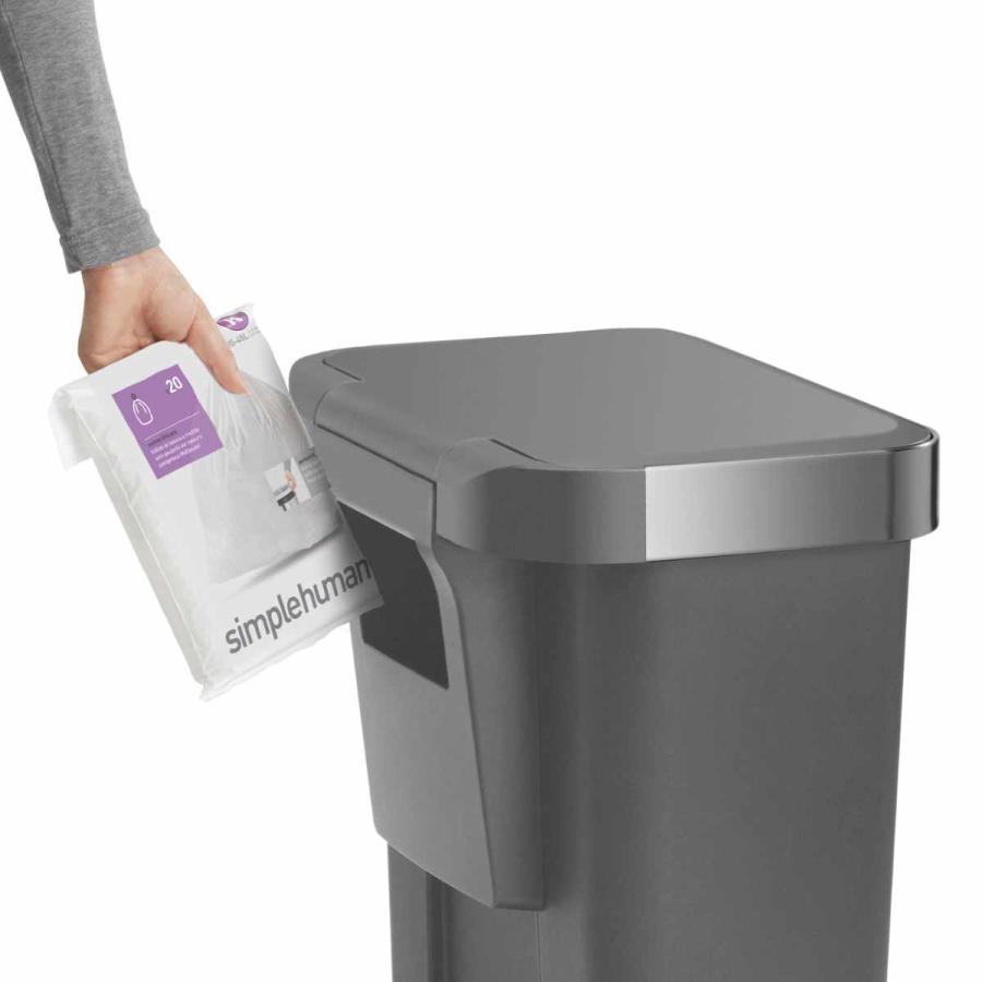 simplehuman ゴミ箱 45L 正規品 プラスチックレクタンギュラ-ステップカン （ ごみ箱 4.5リットル シンプルヒューマン ペダル メーカー保証付き ふた付き ） : リビン ...