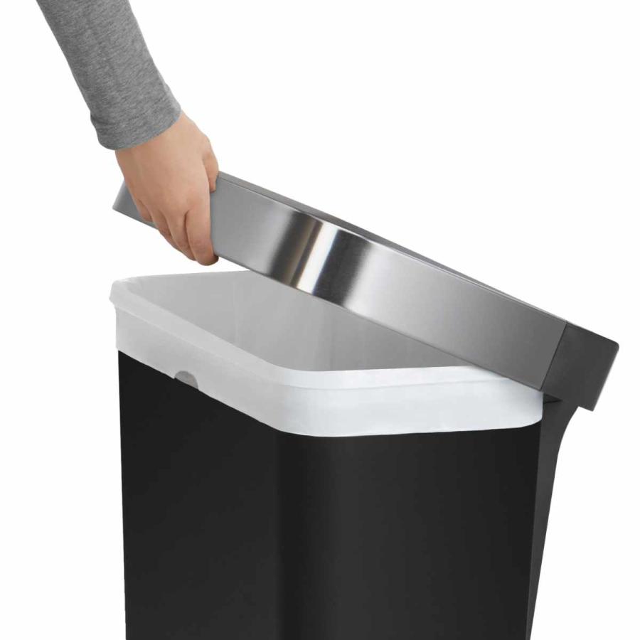 simplehuman ゴミ箱 45L 正規品 プラスチックレクタンギュラ-ステップカン （ ごみ箱 4.5リットル シンプルヒューマン ペダル メーカー保証付き ふた付き ） : リビン ...