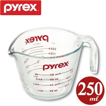 PYREX 計量カップ 250ml 耐熱ガラス パイレックス メジャーカップ 取っ手付き （ 計量コップ 計量器具 目盛り付き ） : リビングート ヤフー店 - 通販 - Yahoo!ショッピング