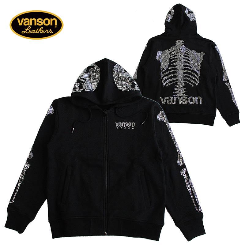 VANSON バンソン メンズ ZIPパーカー スウェット スカル ロゴ ラインストーン 50周年モデル : LL-Factory - 通販 - Yahoo!ショッピング
