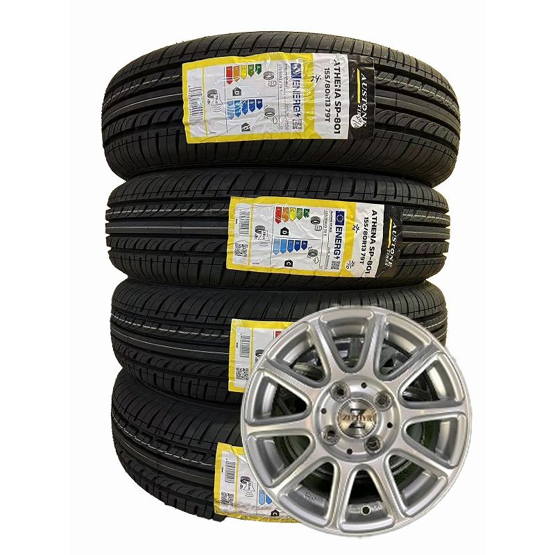2024年製 155/80R13 79T Austone SP-801 新品 夏タイヤ/中古 アルミホイール 4本【組み付け無料バランス込み ...