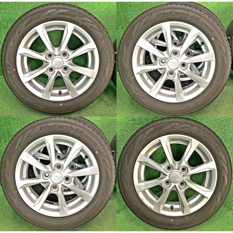 BluEarth 155/65R14 75H YOKOHAMA BluEarth-RV RV03-CK 中古 夏タイヤ/中古 ダイハツ 純正 アルミホイール付き 4本 4穴 PCD:100 ...