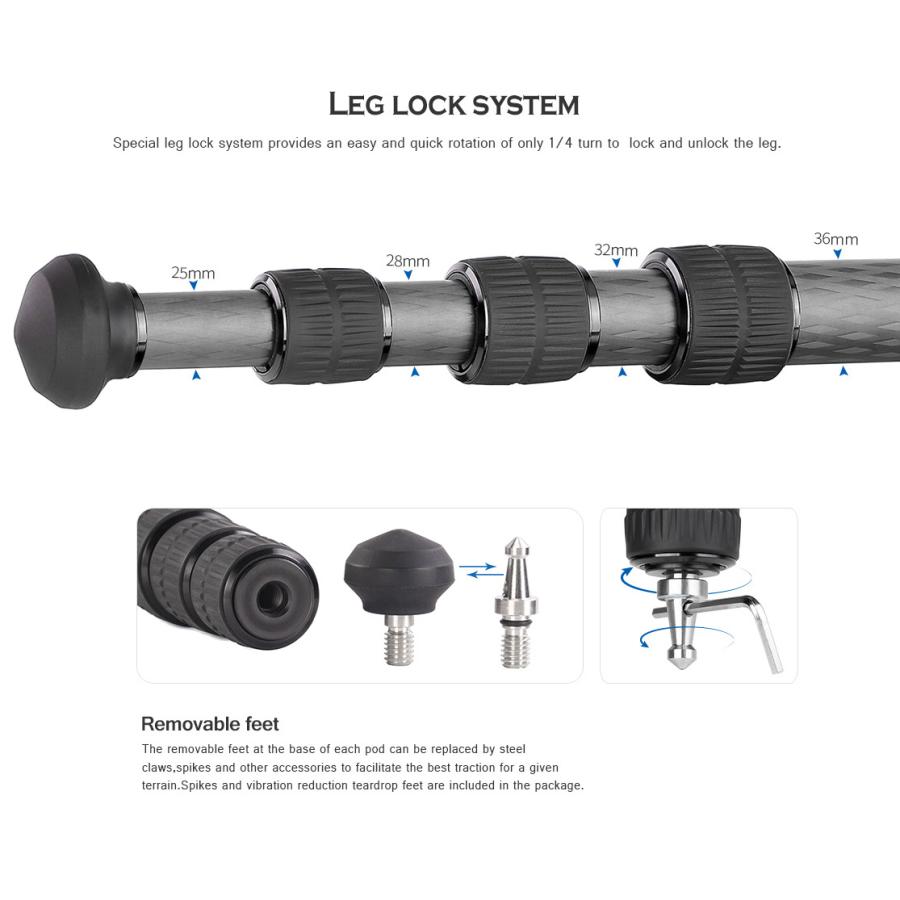 レンジャーシリーズ Leofoto ( レオフォト ) LS-364C+G4 カーボン5段三脚+ギア雲台セット : ロカユニバーサルデザイン株式会社 - 通販 - Yahoo!ショッピング