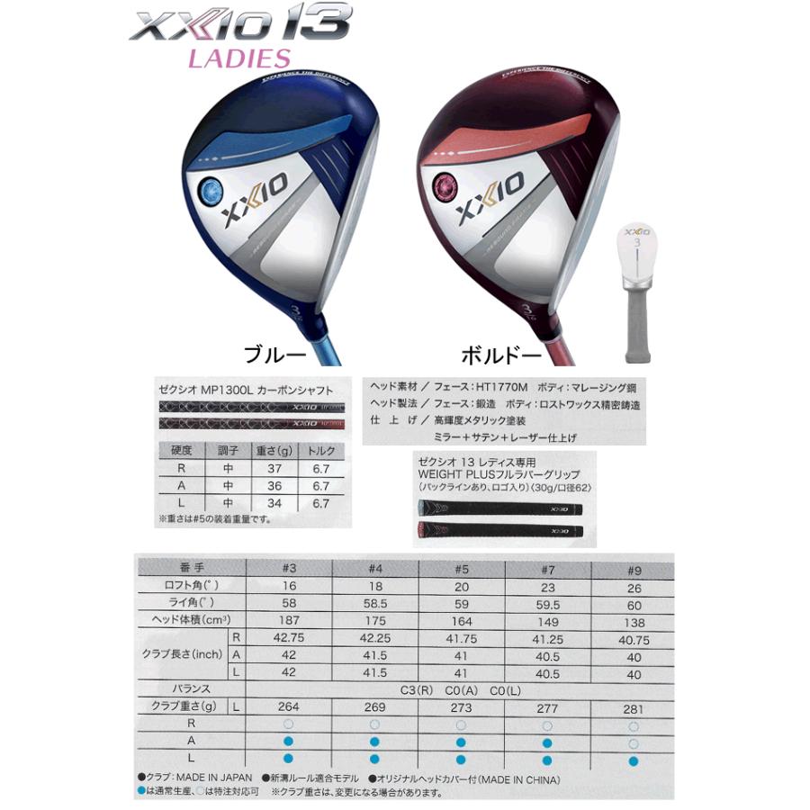 XXIO ゼクシオ13 レディス カラーカスタム ハーフセットB ドライバー1本・FW1本・UT2本・アイアン4本セット MP1300Lカーボン 長さ変更 23年モデル : ロック オン ...