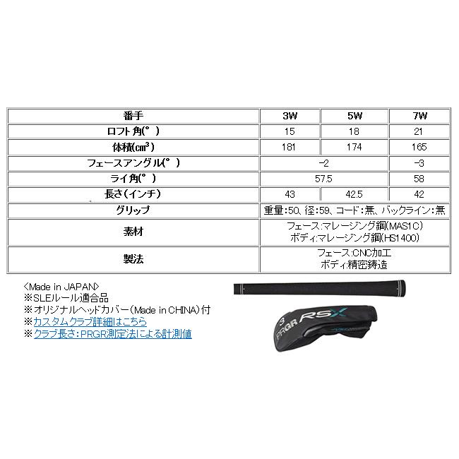 PRGR プロギア RS X フェアウェイウッド ツアーAD VF/CQ/UB/HD/DI/XC/VR/IZ/PT/TP/aG33/aG19 シリーズ カスタムモデル 24年 : ロック オン ...