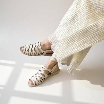 blanc/bleu ブランブルー 【日本製】【本革】【3E幅】ストラップサンダル （アイボリー） : ブランド公式 LOCOMALL ロコモール - 通販 - Yahoo!ショッピング