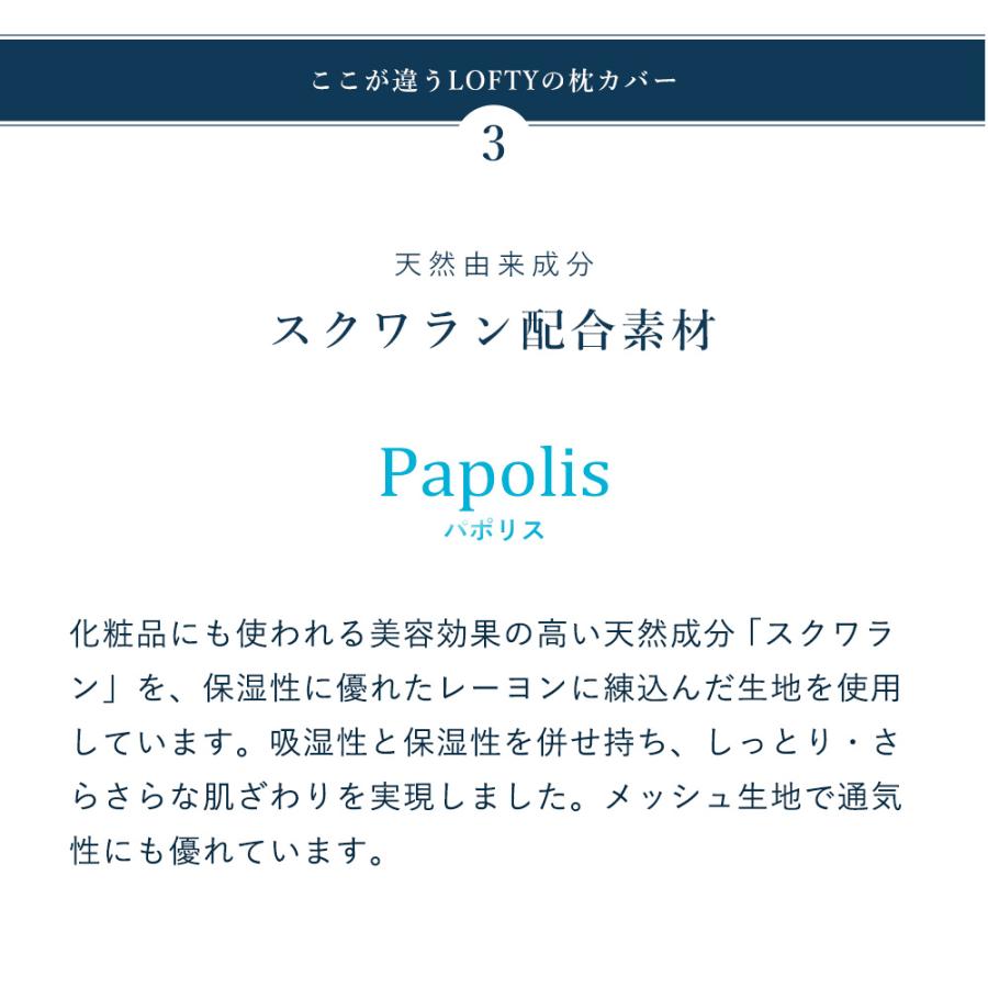 LOFTY（ロフテー） 枕カバー 吸湿 保湿 パポリス ピローケース 高品質 天然繊維 スクワラン 封筒 90×45 大判 エアウィーヴ グループ枕ブランド LOFTY : ロフテー公式 ...