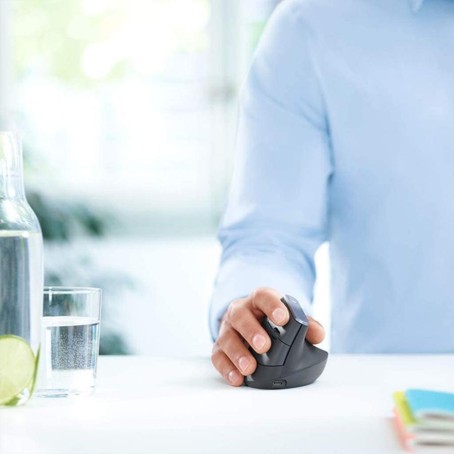 ロジクール ワイヤレスマウス MXV1s MX Vertical アドバンスエルゴノミックマウス 無線 Unifying Bluetooth 高速充電式 グラファイト 国内正規品 ...