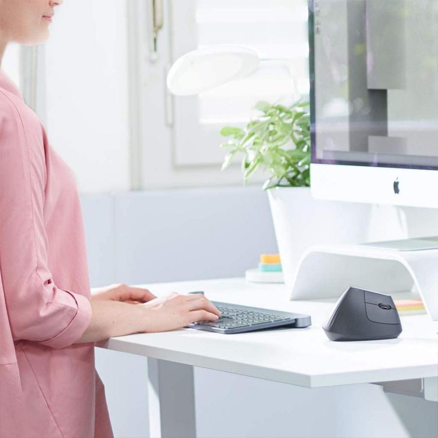 ロジクール ワイヤレスマウス MXV1s MX Vertical アドバンスエルゴノミックマウス 無線 Unifying Bluetooth 高速充電式 グラファイト 国内正規品 ...