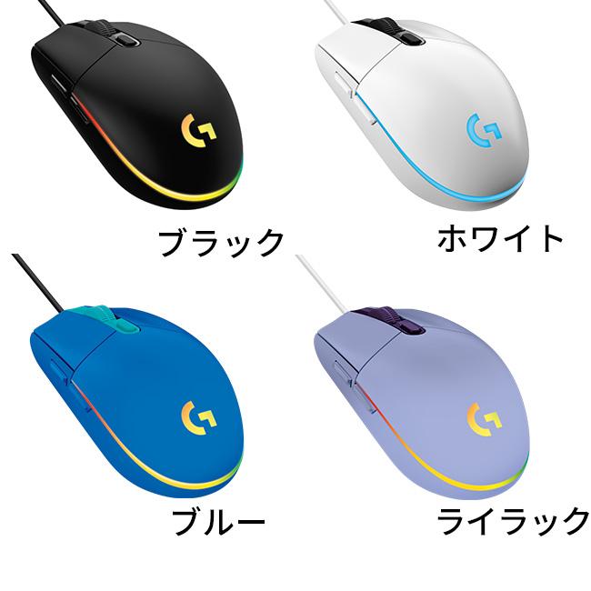 ロジクールG ゲーミング マウス Logicool G 有線 G203 LIGHTSYNC RGB 6個プログラムボタン 85g 軽量 G203-BK G203-WH G203-BL G203 ...