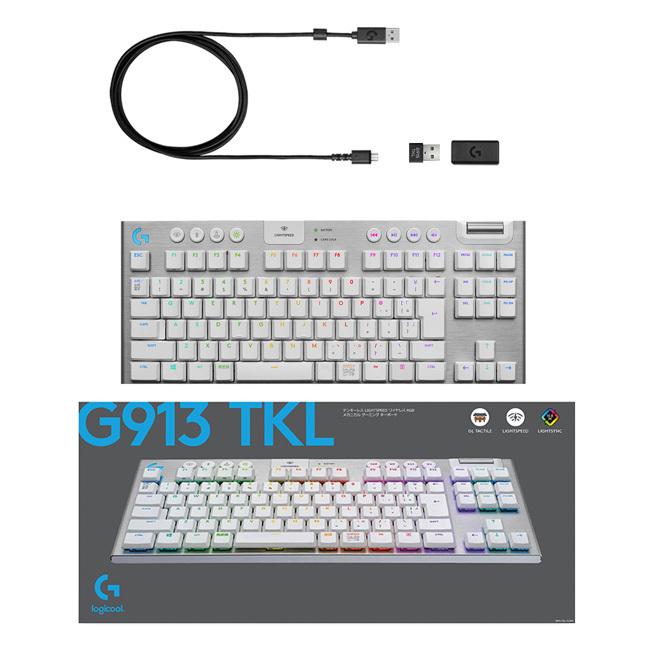 ゲーミング キーボード Logicool G G913 TKL タクタイル テンキーレス ホワイト LIGHTSPEED ワイヤレス 無線 静音 日本語配列 G913-TKL-TCWH 国内 ...