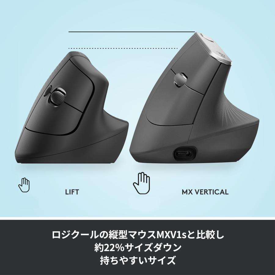 ワイヤレスマウス LIFT M800GR 縦型 静音 エルゴノミックマウス Logi Bolt Bluetooth 国内正規品 :4943765056867:ロジクール公式ストア - 通販 ...