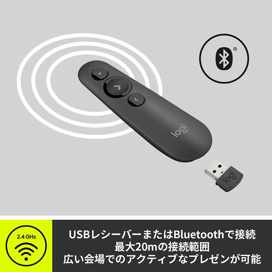 ポインター ロジクール R500s R500sGR 無線 レーザーポインター ワイヤレス プレゼンター bluetooth USB ...