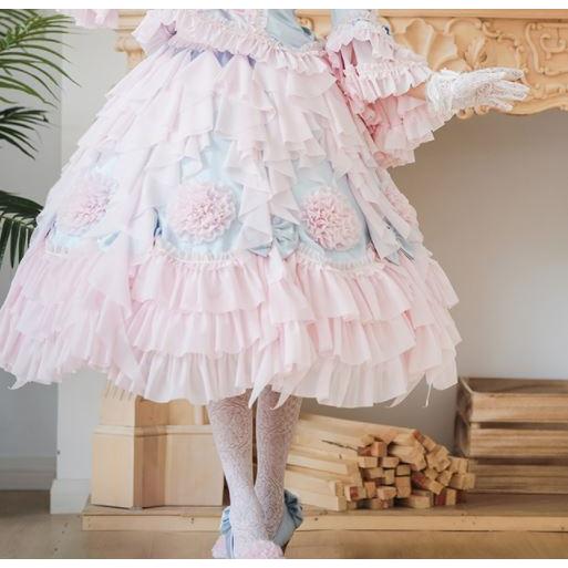 ロリータ服 ロリータファッション シフォン フラワー フリル ロリータ服 ロリータファッション シフォン フラワー フリル