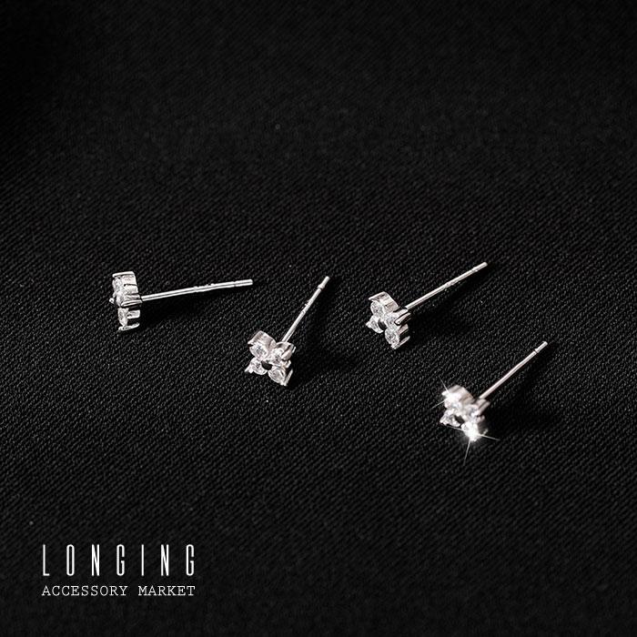 ピアス レディース ゴールド シルバー ビジュー 花 フラワー 小さい 小さめ 金属アレルギー対応 シルバー925 SV925 : LONGING - 通販 - Yahoo!ショッピング