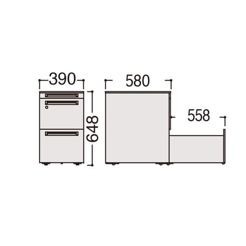 オカムラ 設置無料 デスクワゴン 3段A4ファイルタイプ ダイヤル錠 幅390×奥行580×高さ650mm 鍵付きワゴン オフィス 白 黒 シルバー 日本製 DNC1CZ : LOOKIT ...